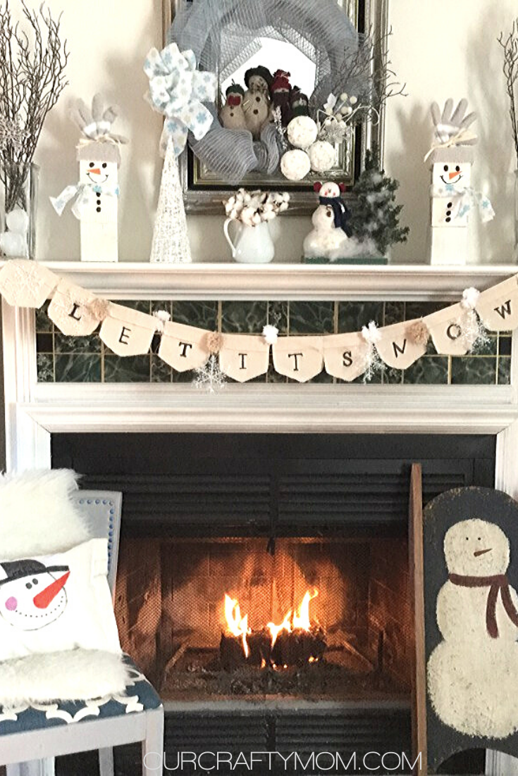 SIMPLE IDEAS FOR A FUN WINTER SNOWMAN MANTEL