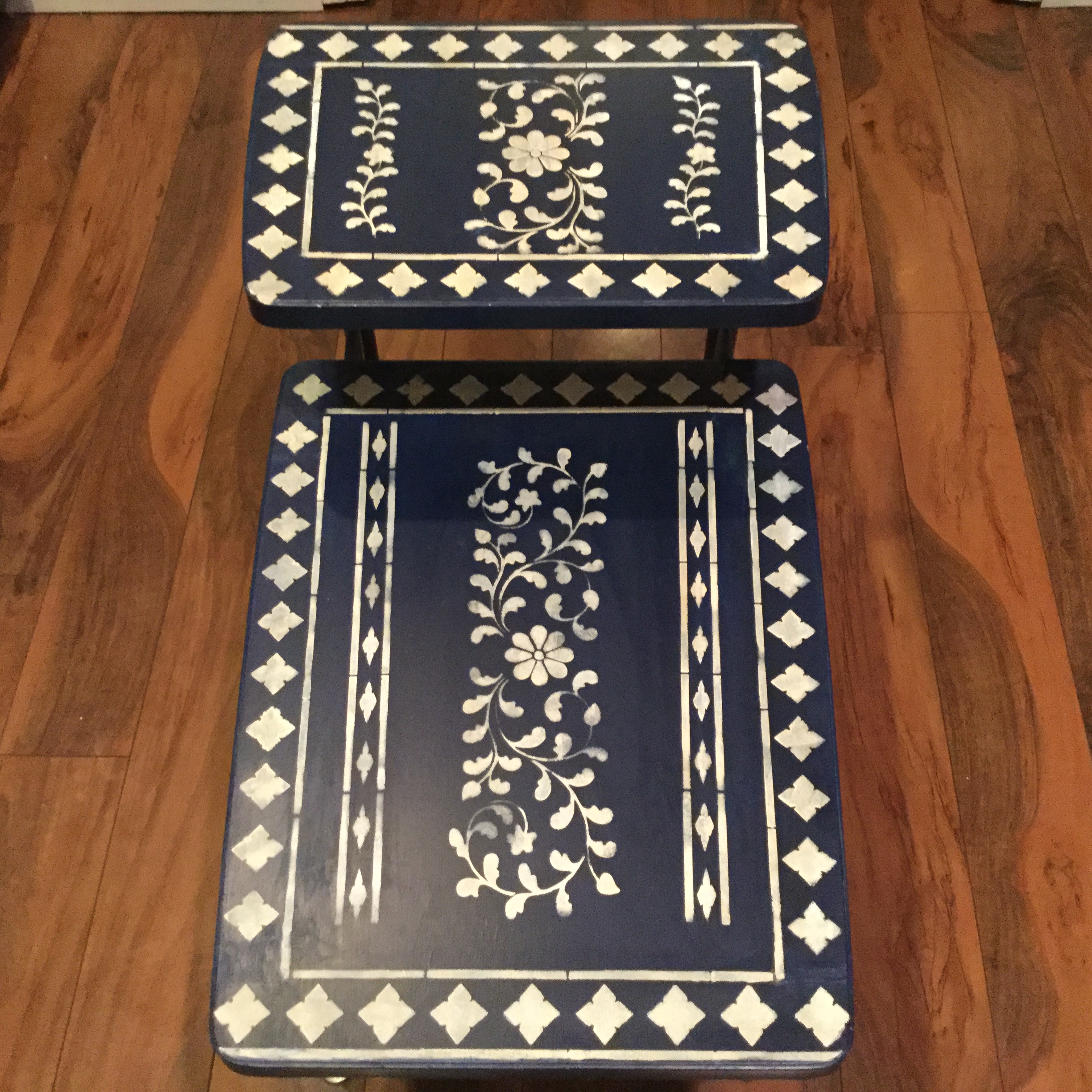 Indian Inlay Stenciled Table - Our Crafty Mom