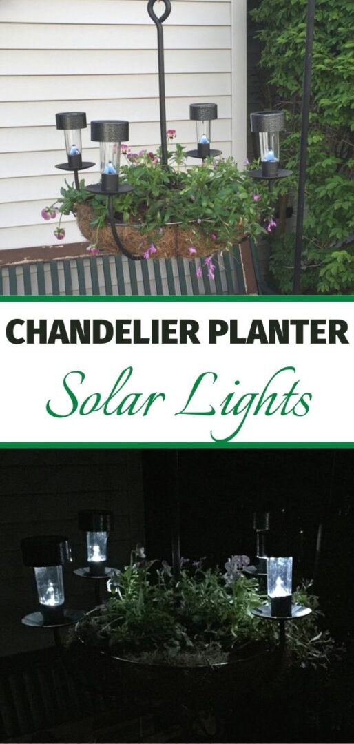 DIY Chandelier Garden Planter With Dollar Store Solar Lights