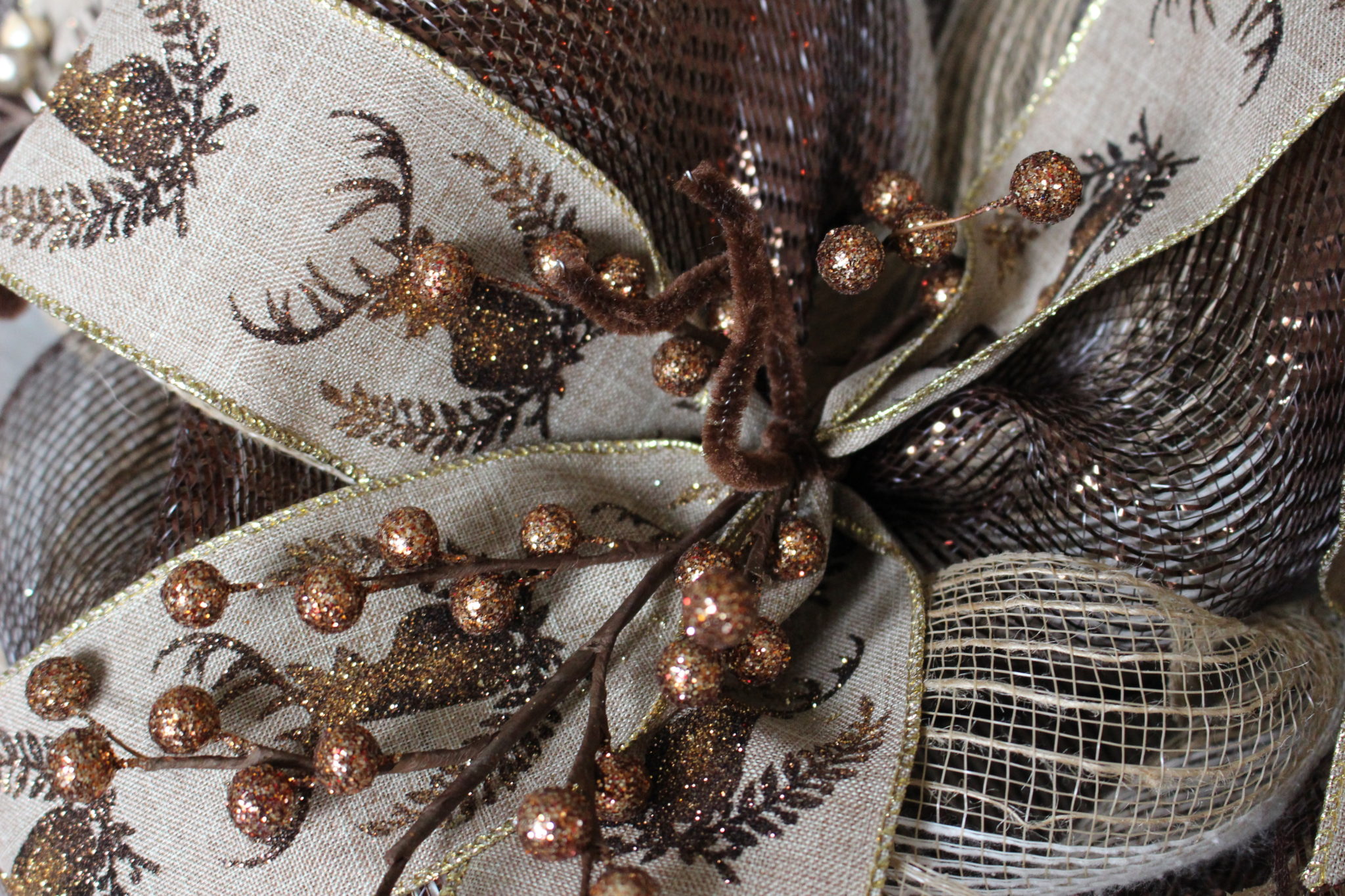DIY Copper and Gold Deco Mesh Holiday Wreath Our Crafty Mom