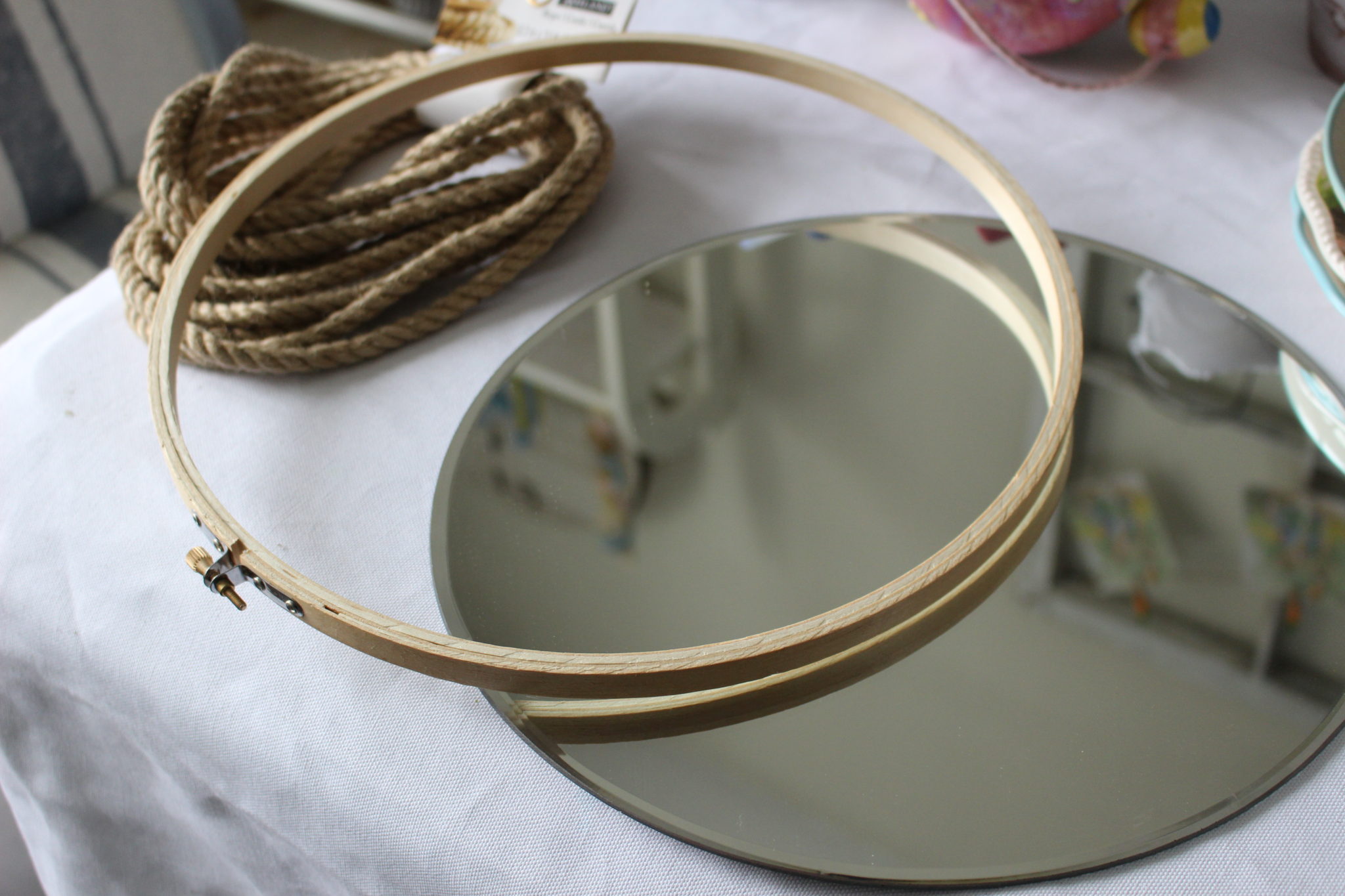 How To Make A Captains Mirror From An Embroidery Hoop Our Crafty Mom