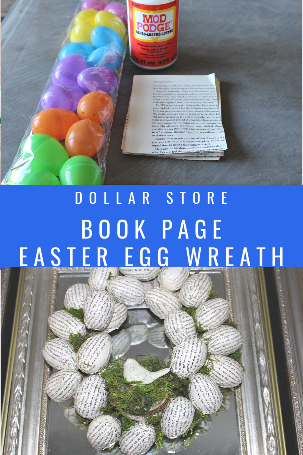 How to Make A Book Page Easter Egg Wreath