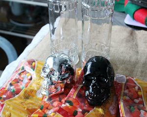 Dollar Store Halloween Crafts - Skull Candy Jar - Our Crafty Mom