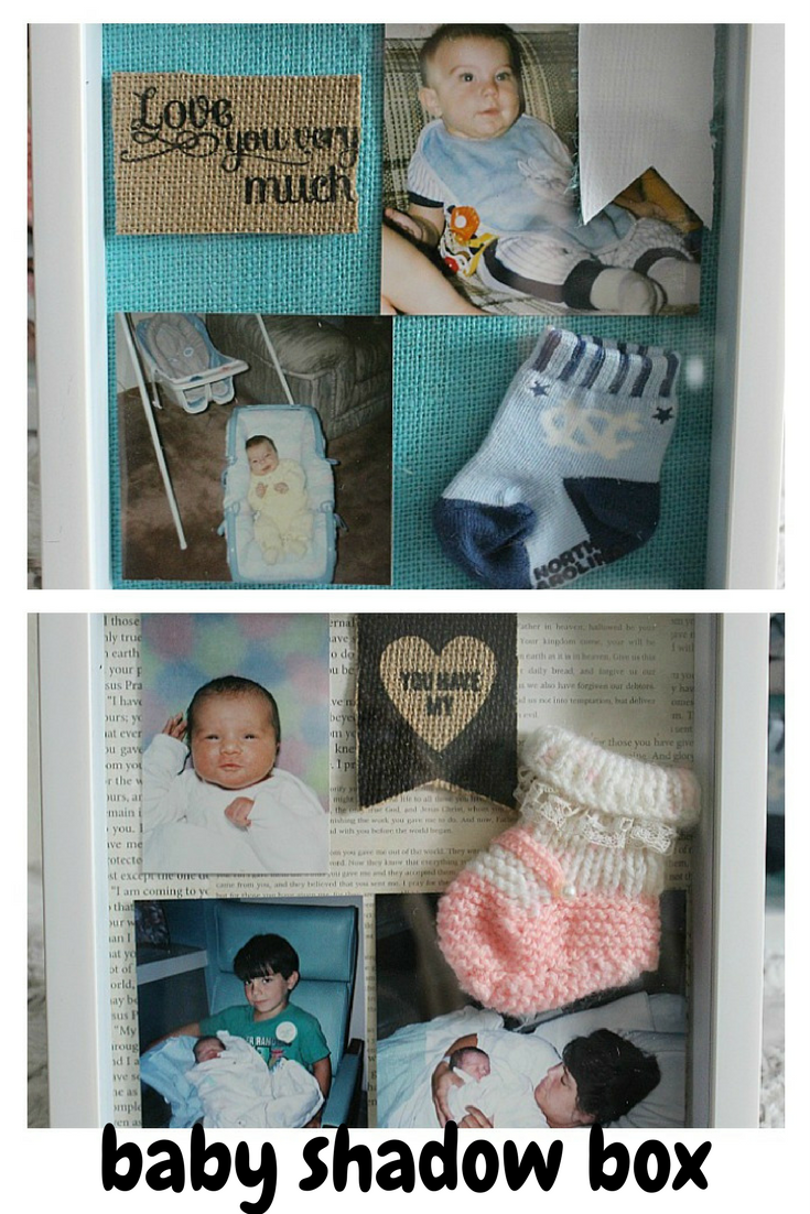 DIY Baby Shadow Box-Monthly Craft Destash Challenge Our Crafty Mom