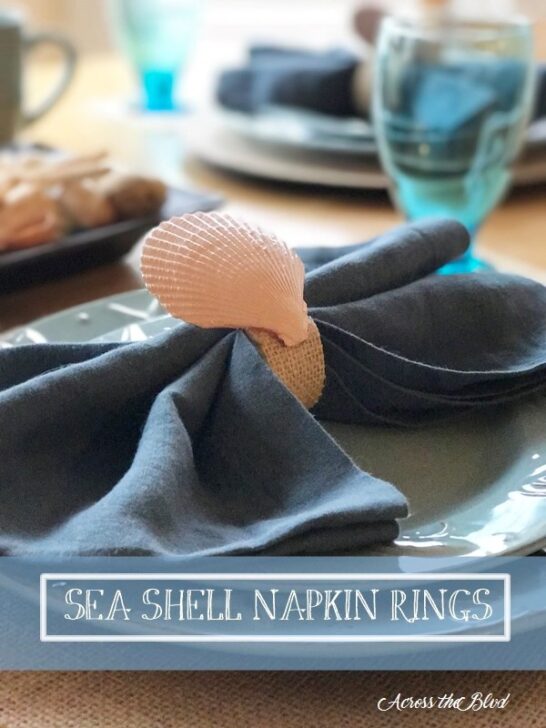 Coastal Tablescape and Sea Shell Napkin Rings-Our Crafty Mom
