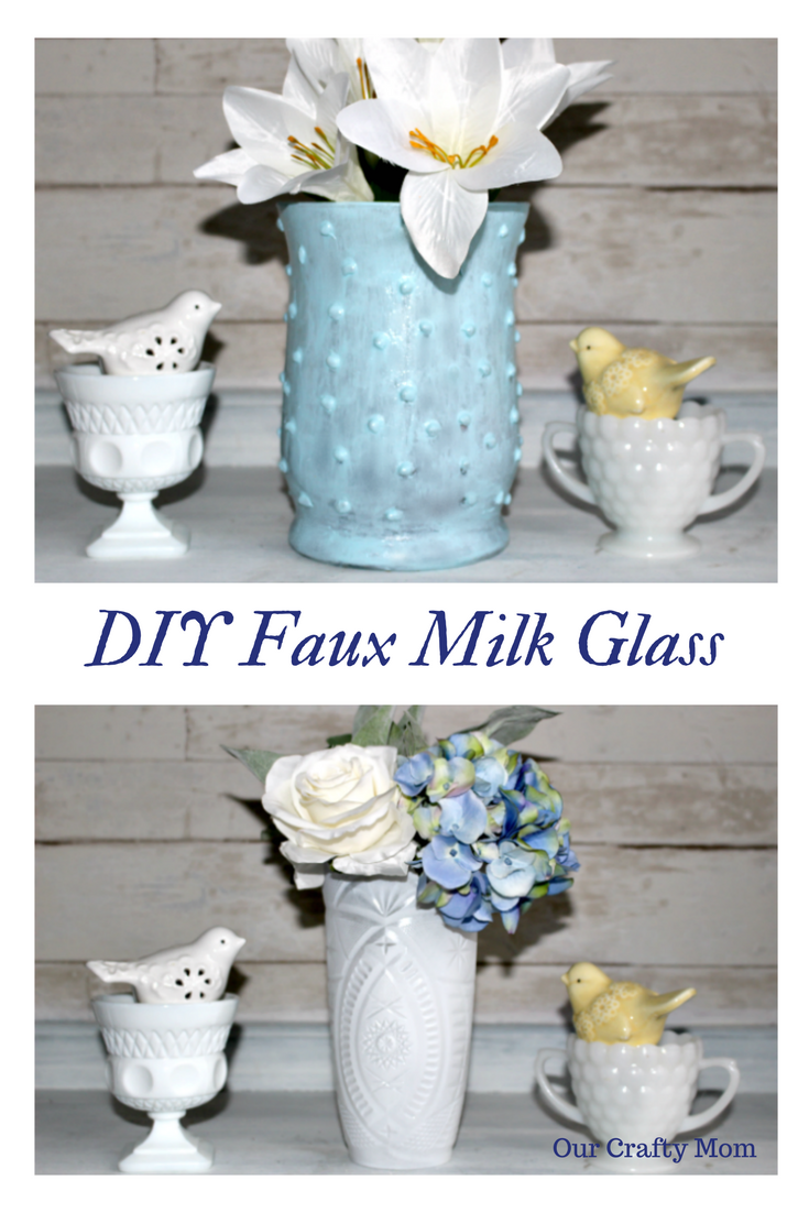 Easy To Make Beautiful Faux Hobnail Milk Glass - Our Crafty Mom