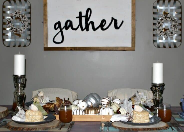 Create A Neutral Fall Tablescape With Metallics Our Crafty Mom