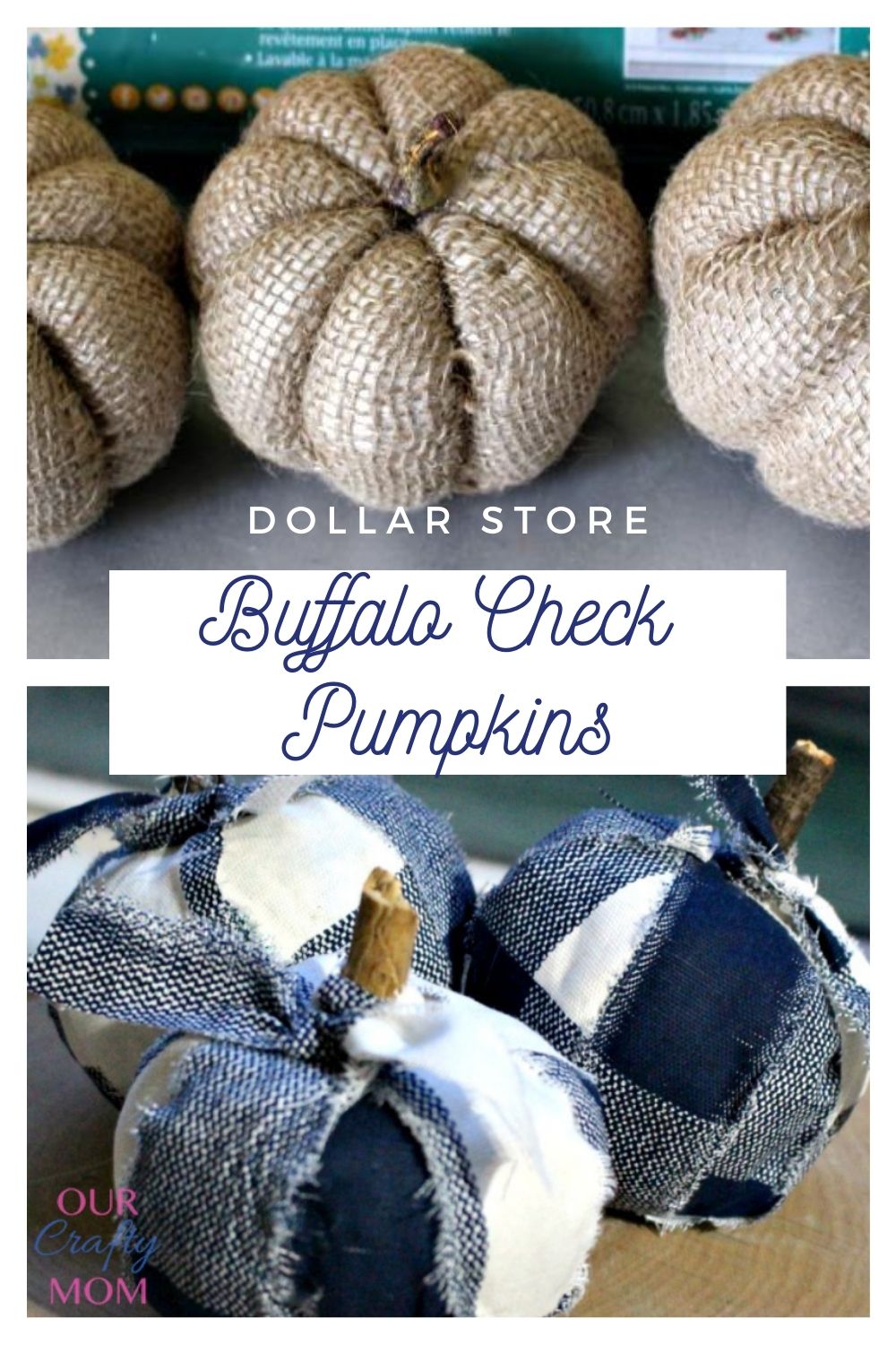 Adorable Buffalo Check Pumpkins From Dollar Store Finds