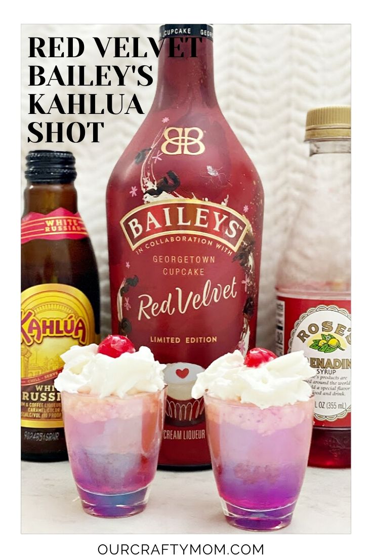 Make A Sweet Red Velvet Bailey's Kahlua Shot - Our Crafty Mom