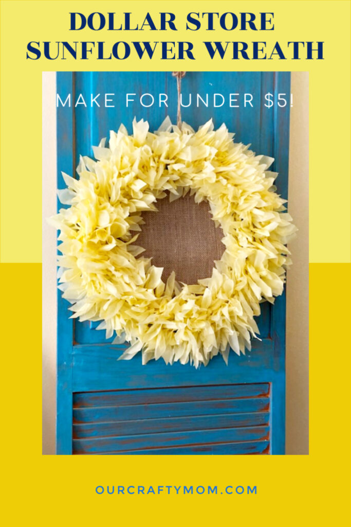 Make A Fun Sunflower Wreath Out Of Plastic Tablecloths