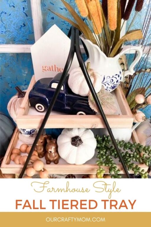 How to Decorate A Beautiful Farmhouse Tiered Tray For Fall