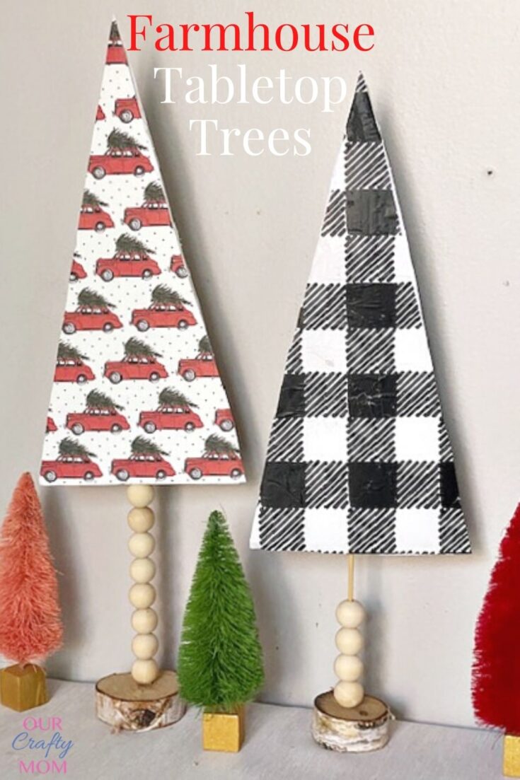 How To Make Pretty DIY Farmhouse Tabletop Trees
