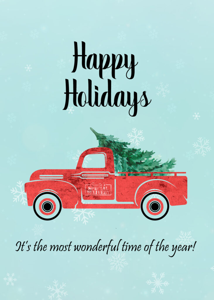 Free Holiday Mason Jar And Little Red Truck Christmas Printables