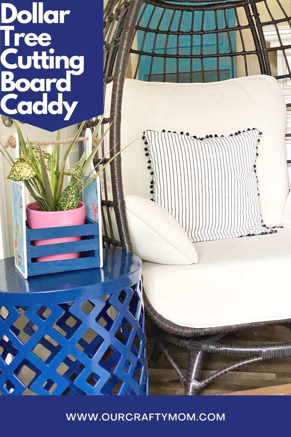 Adorable Farmhouse Caddy DIY - Dollar Tree Cutting Board Craft