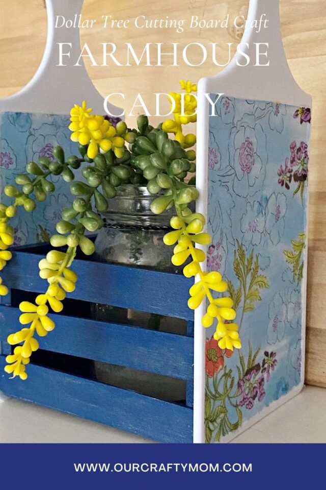 Adorable Farmhouse Caddy DIY - Dollar Tree Cutting Board Craft