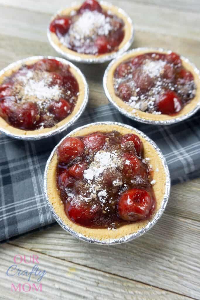 Quick, Easy and Delicious Mini Cherry Crumble Pies - Our Crafty Mom