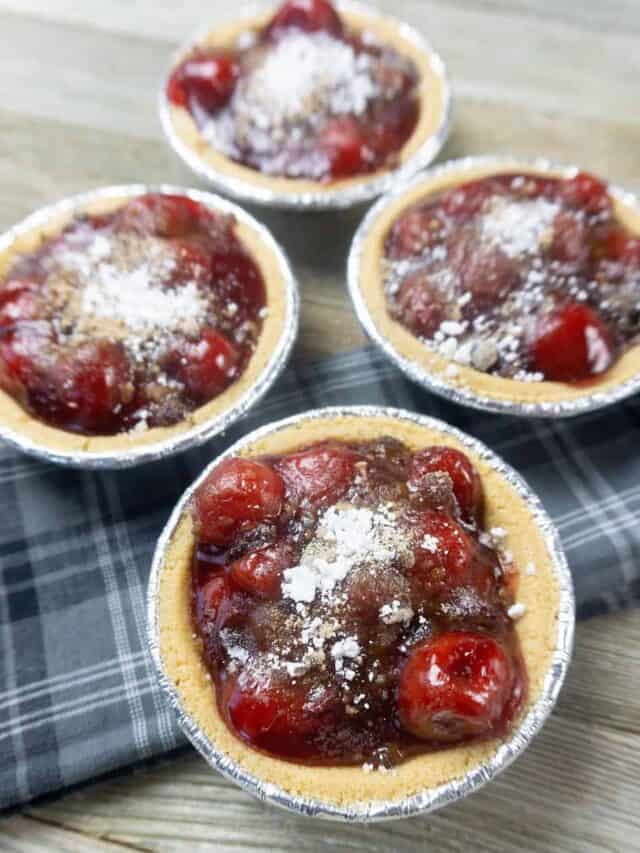 Super Easy Mini Cherry Crumble Pies - Our Crafty Mom