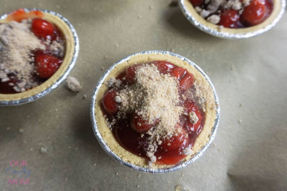 Quick, Easy and Delicious Mini Cherry Crumble Pies - Our Crafty Mom