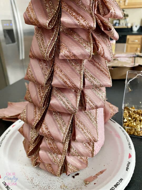 DIY Cone Trees With Ribbon For Valentine's Day