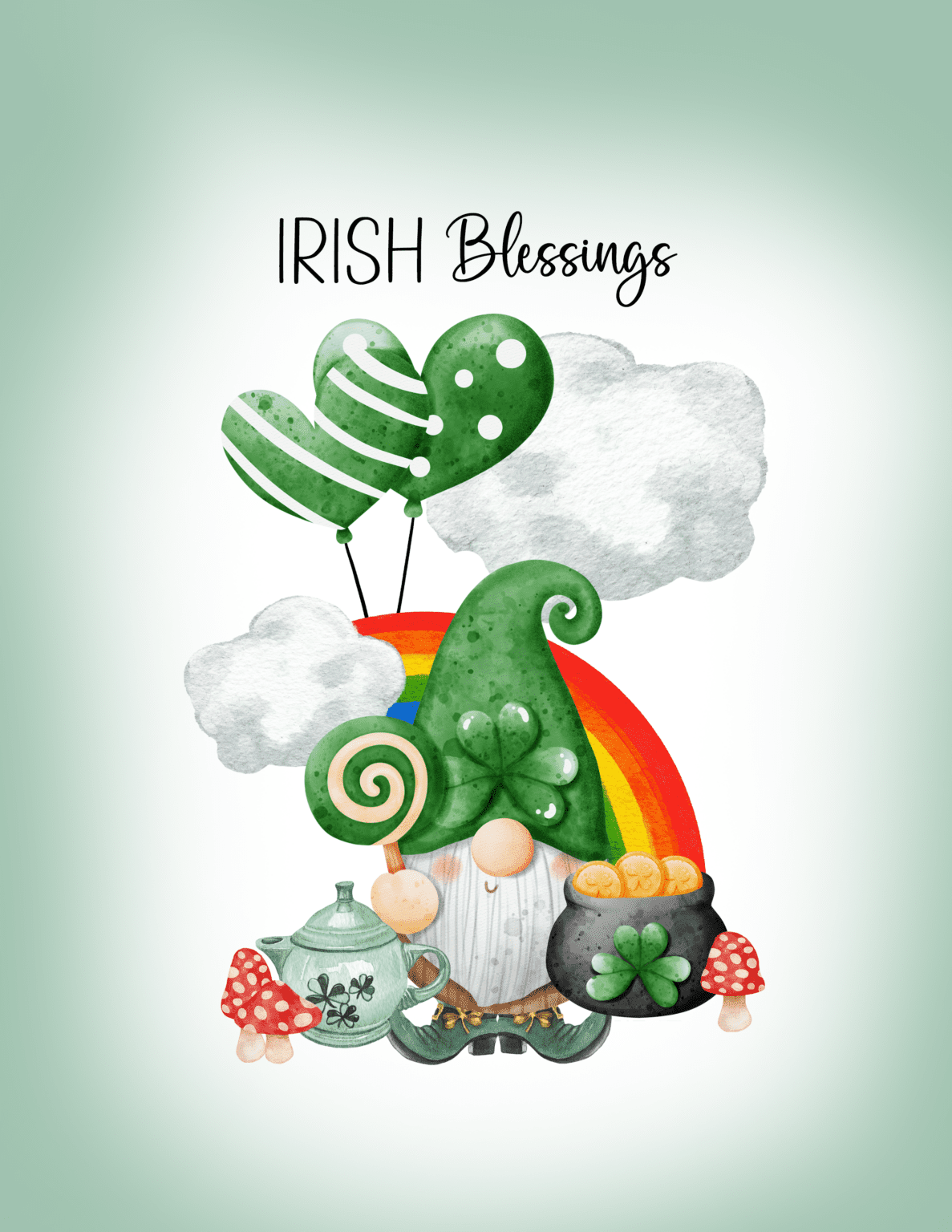 St Patrick's Day Printables - Set of 4 With Gnomes Free!