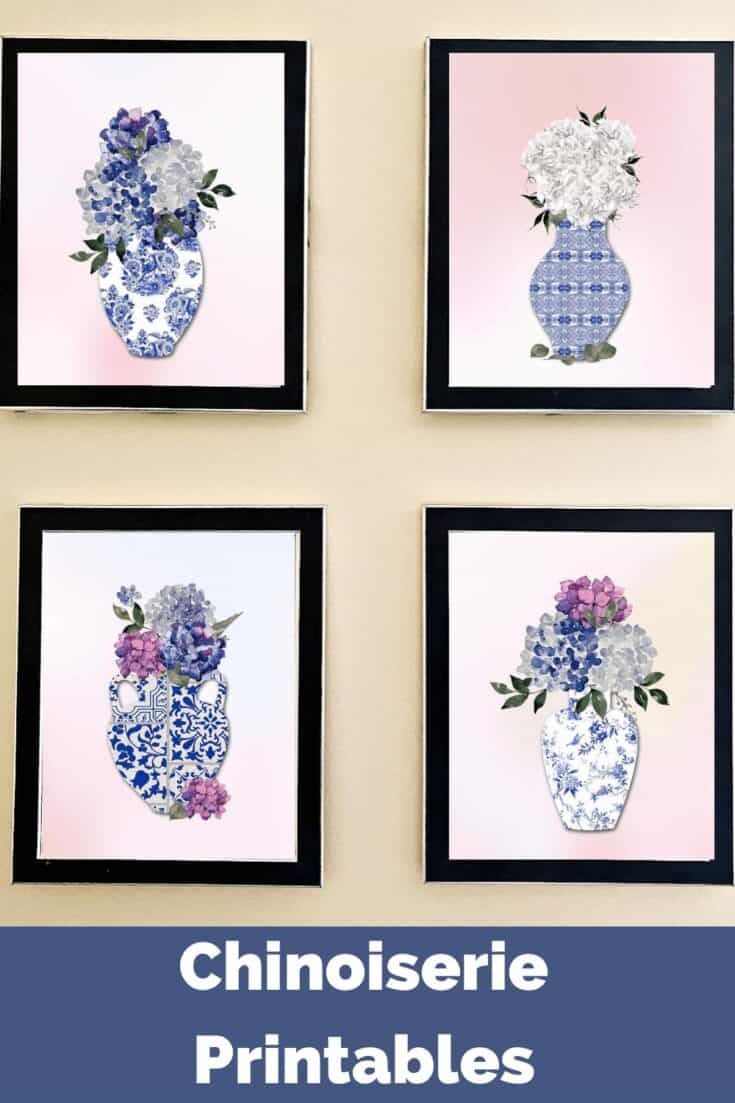 Free Pretty Chinoiserie Wall Art Printables + Note Card Holder DIY ...