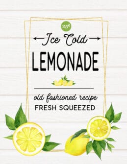 Set of 4 Free Lemon Printables with a Farmhouse Style