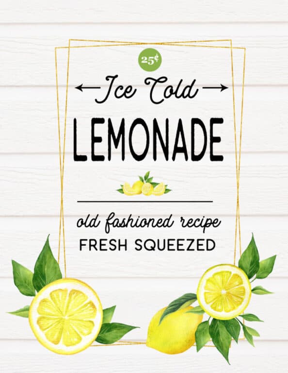 Set of 4 Free Lemon Printables with a Farmhouse Style