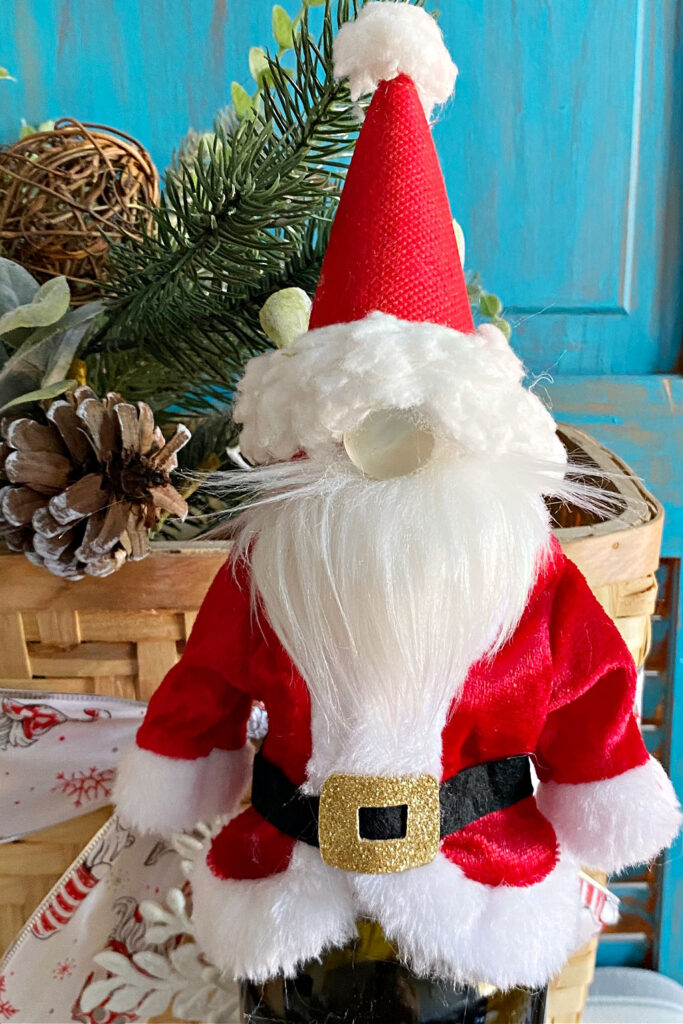 How To Make A DIY Santa Gnome Wine Bottle Topper