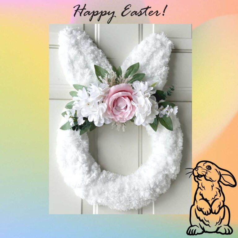 Create A Sweet Easter Bunny Wreath with Dollar Store Supplies