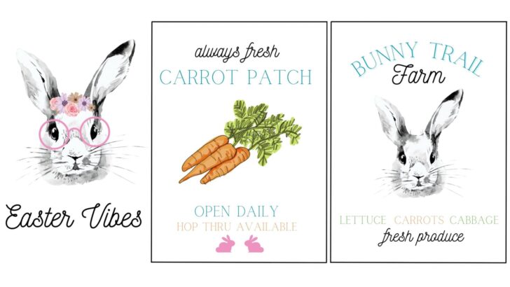 Create Instant Spring Wall Art With Cute Easter Bunny Printables