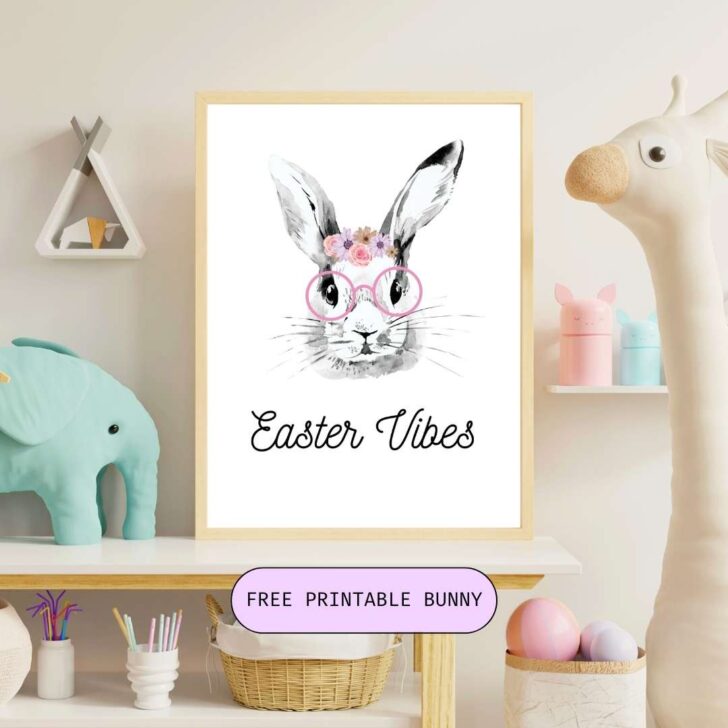 Create Instant Spring Wall Art With Cute Easter Bunny Printables