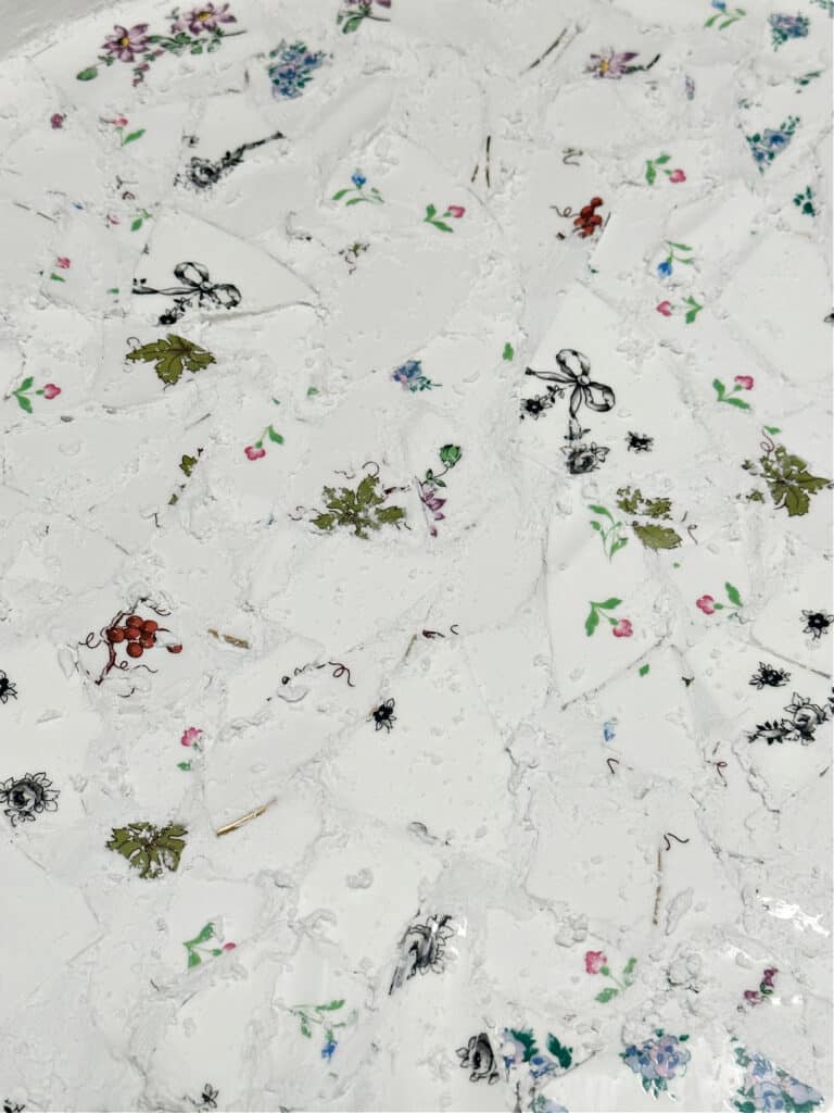 How To Turn Broken Plates into a Beautiful Mosaic Table Top