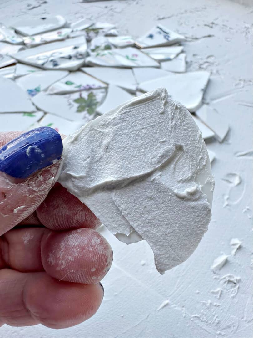 How To Turn Broken Plates into a Beautiful Mosaic Table Top