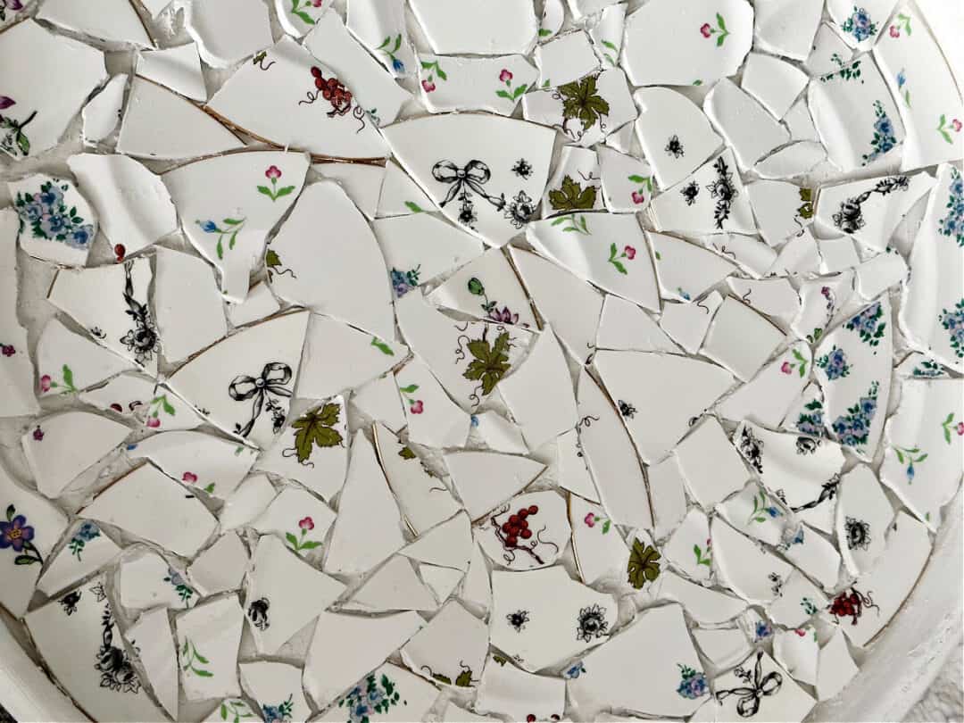 How To Turn Broken Plates into a Beautiful Mosaic Table Top