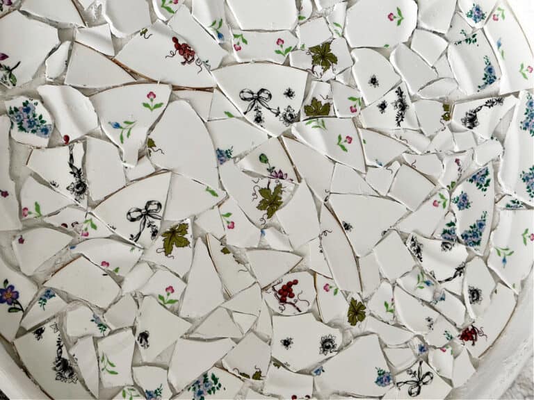 How To Turn Broken Plates into a Beautiful Mosaic Table Top