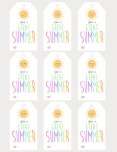 Adorable Have a Great Summer Free Printable Tags