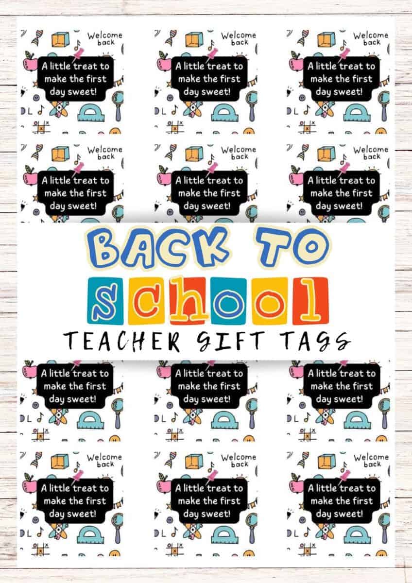 Free Back To School Teacher Gift Tags Printable