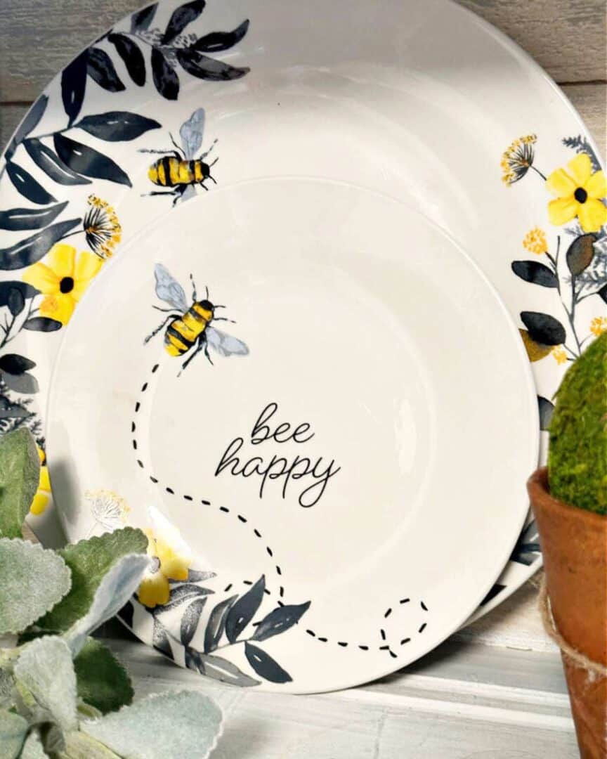 Beautiful Bumble Bee Home Decor On A Farmhouse Hutch