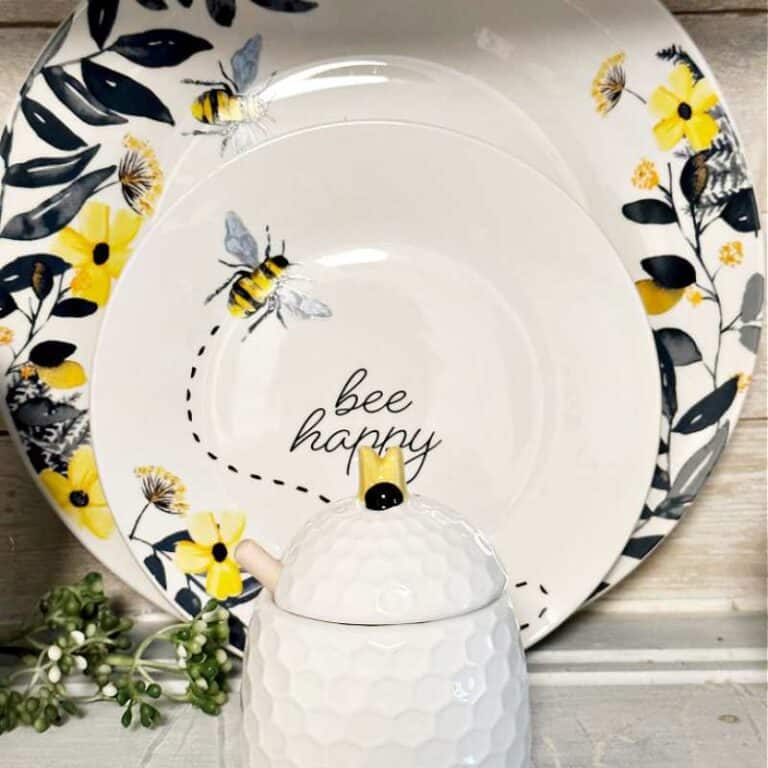 Beautiful Bumble Bee Home Decor On A Farmhouse Hutch