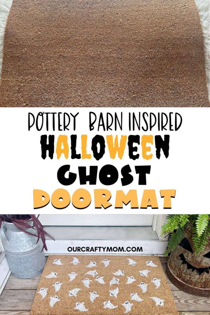 How to Make a Cute Painted Ghost Halloween Doormat For $10!