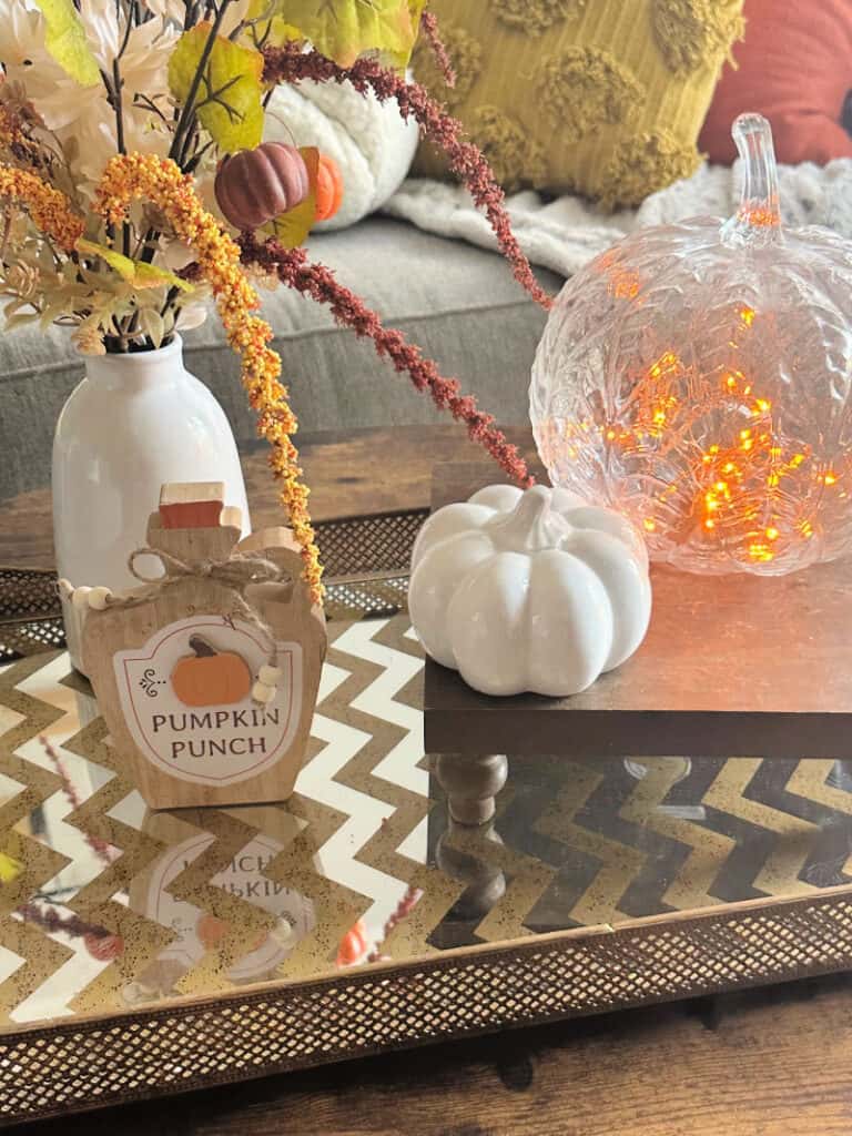 Simple Fall Coffee Table Decor - Thrifty Style Team