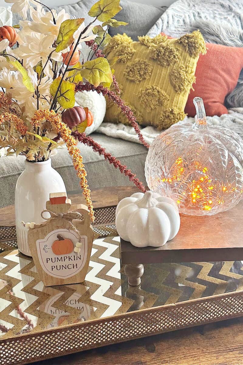 Simple Fall Coffee Table Decor - Thrifty Style Team