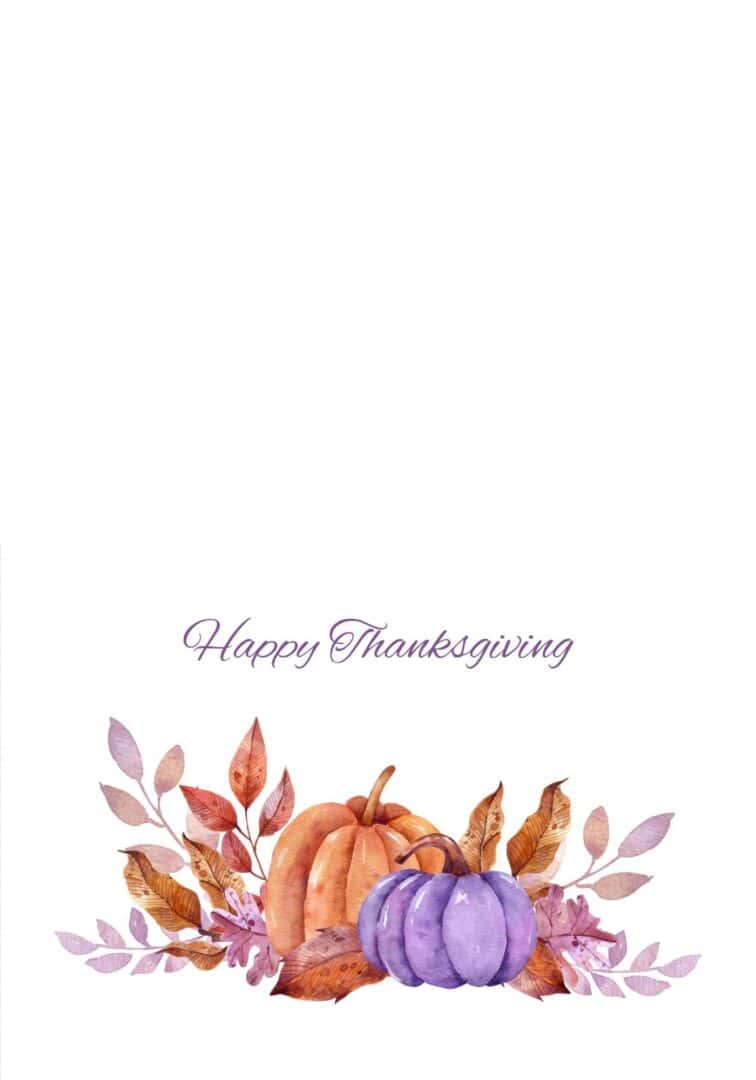 Set of 4 Free Printable Thanksgiving Card Ideas