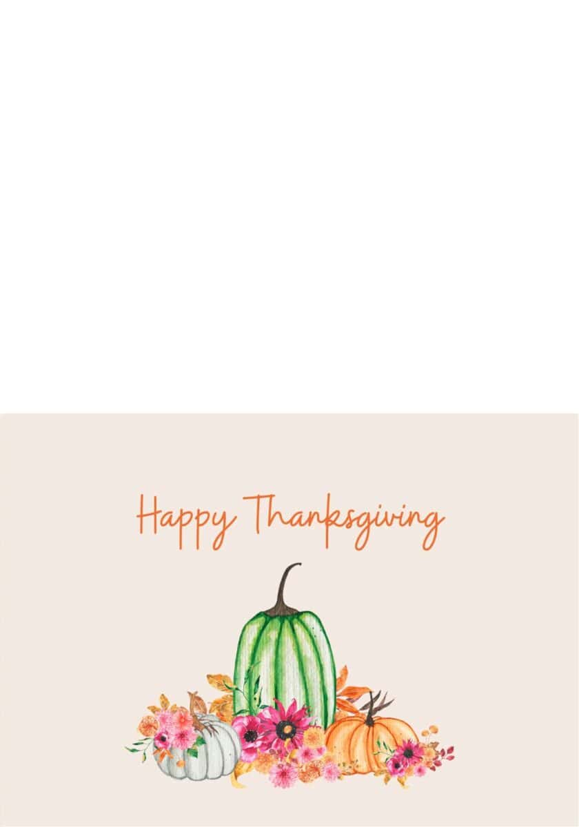 Set of 4 Free Printable Thanksgiving Card Ideas