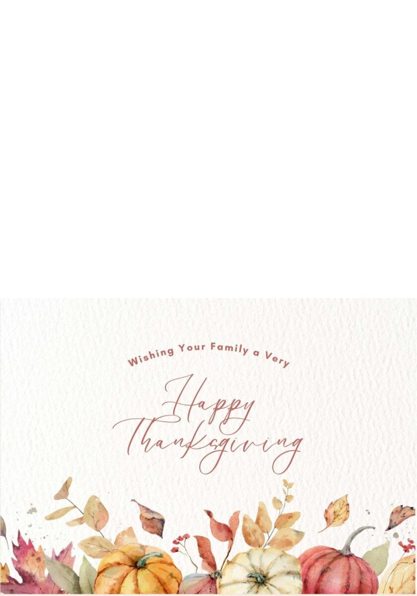Set of 4 Free Printable Thanksgiving Card Ideas