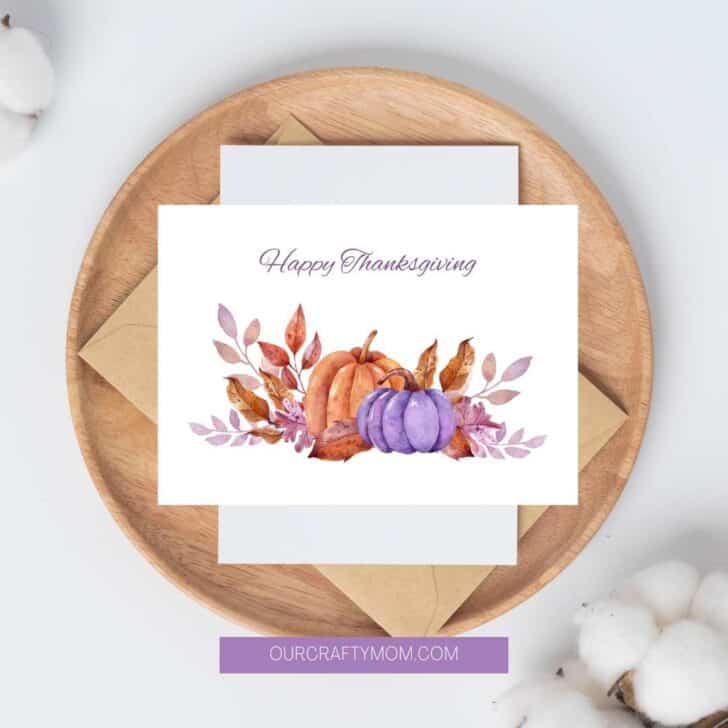 Set of 4 Free Printable Thanksgiving Card Ideas