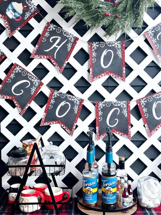 Cozy Balcony Decor for Christmas with Hot Cocoa Bar