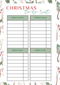 Set of 4 Printable Christmas List Ideas to Download Free 2025!