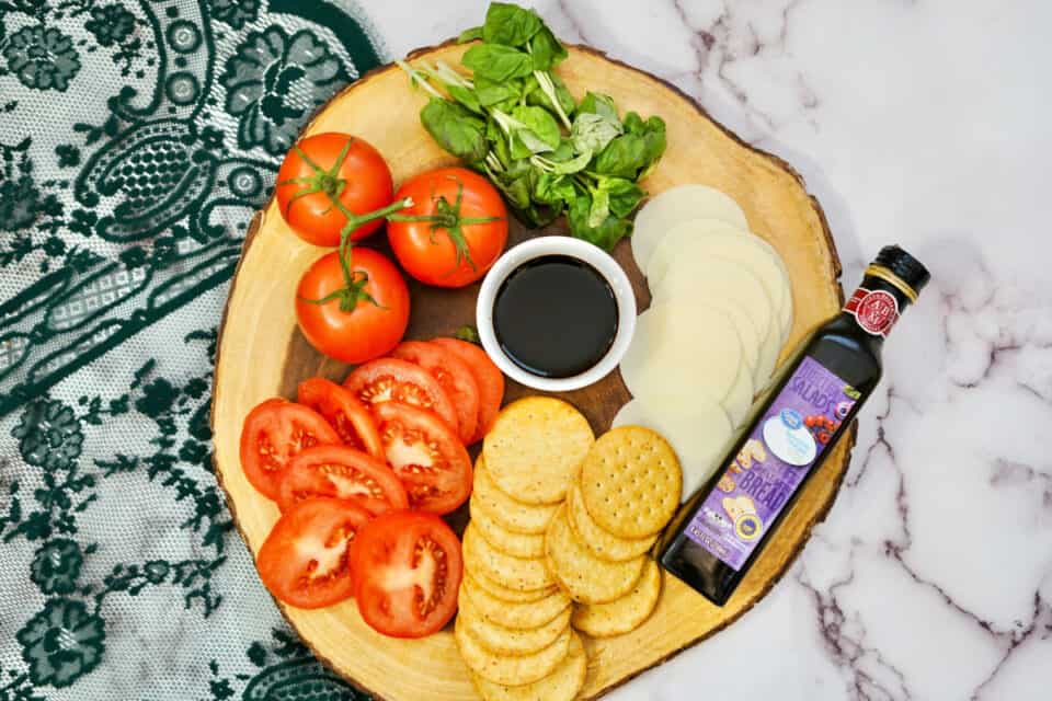 Get the Party Started: Caprese Candy Cane Charcuterie Board