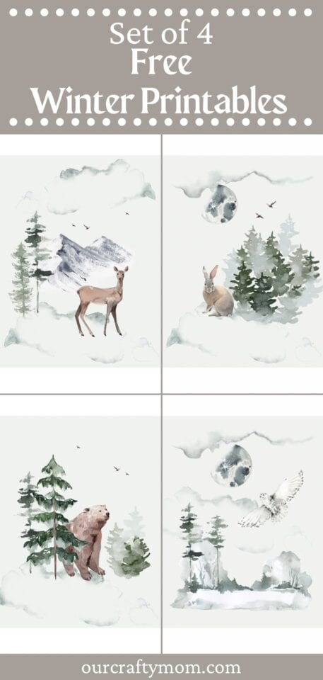 Free Winter Printables With A Watercolor Woodland Theme